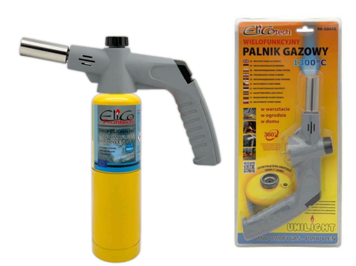 Wielofunkcyjny palnik gazowy 1300 C + kartusz Mapp Profi Gas Propylen ...